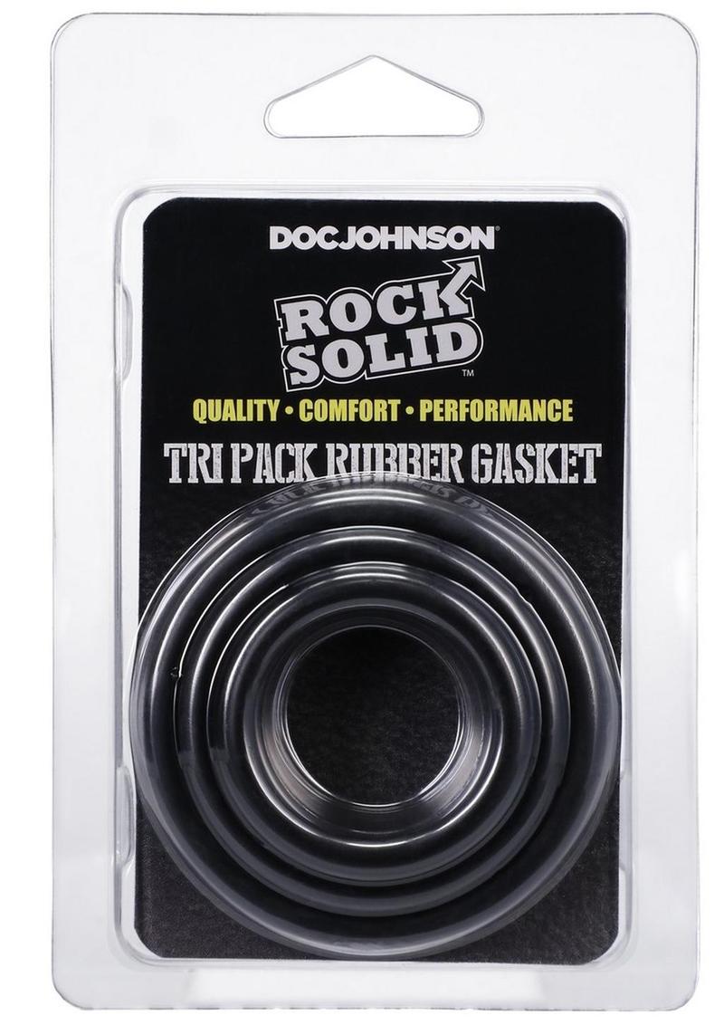 Rock Solid Tri-Pack Rubber Gasket Cock Ring – Pleasures & Treasures