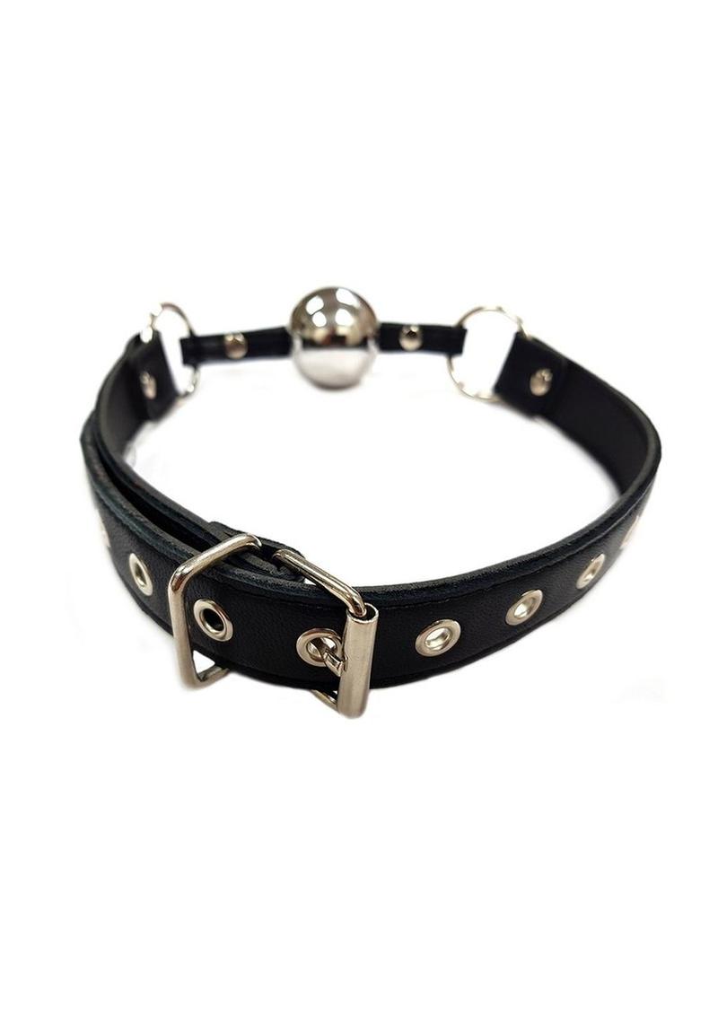 Rouge Adjustable Leather Adjustable Ball Gag with Stainless Steel Ball ...